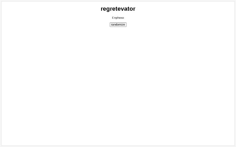 regretevator ― Perchance Generator