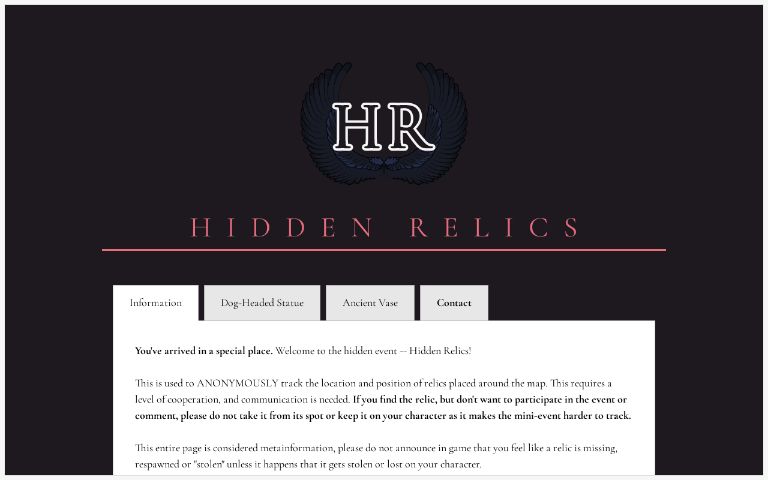 Hidden Relics ― Perchance Generator
