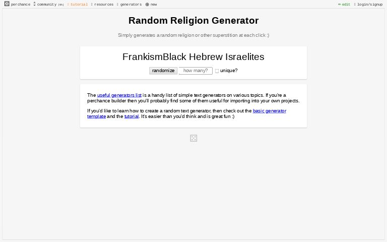 Random Religion Generator