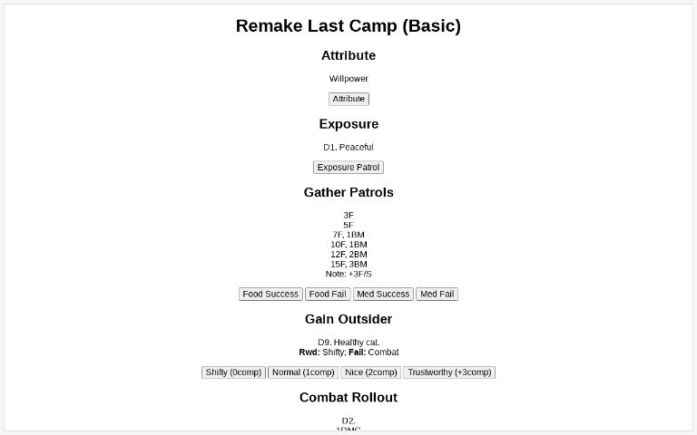 Remake Last Camp (Basic) ― Perchance Generator