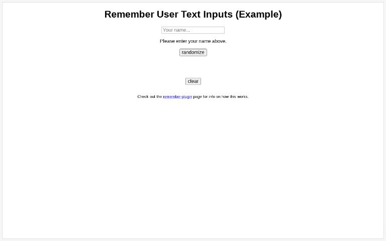 Remember User Text Inputs (Example) ― Perchance Generator