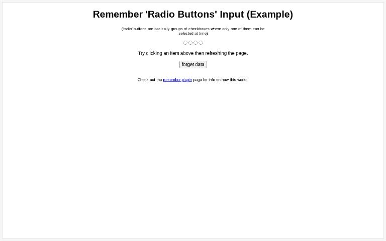 Remember 'Radio Buttons' Input (Example) ― Perchance Generator