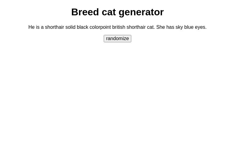 Breed cat generator