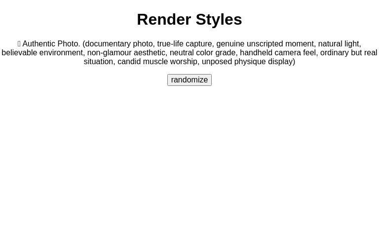Render Styles ― Perchance Generator