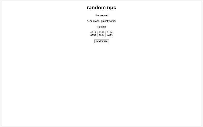 random npc ― Perchance Generator