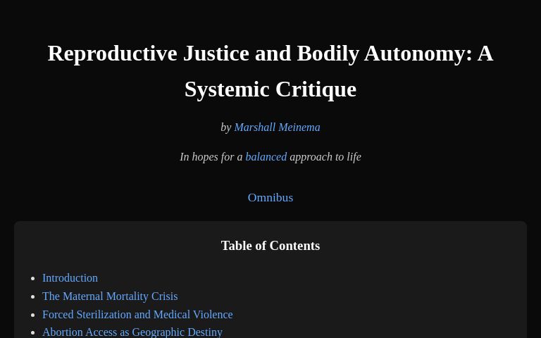 Reproductive Justice and Bodily Autonomy: A Systemic Critique ...