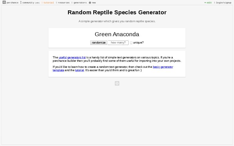 Random Reptile Species Generator