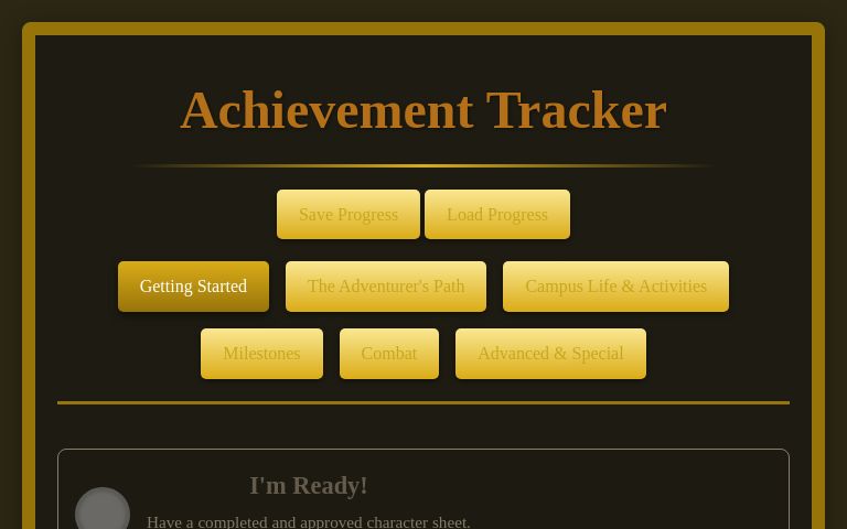 Achievement Tracker ― Perchance Generator