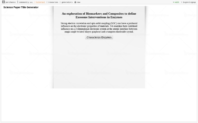 Science Paper Title Generator