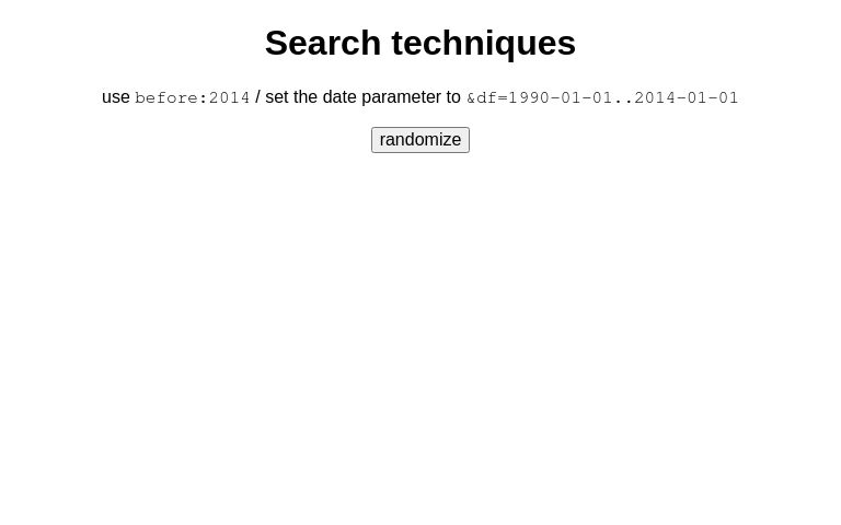 Search techniques ― Perchance Generator