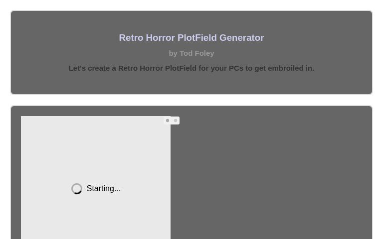 Retro Horror PlotField Generator