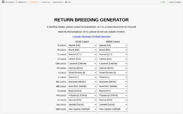 RETURN BREEDING GENERATOR