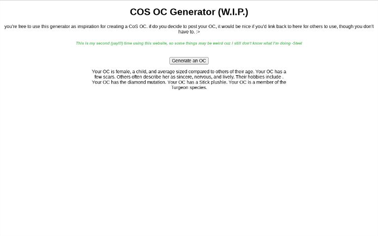 COS OC Generator (W.I.P.)