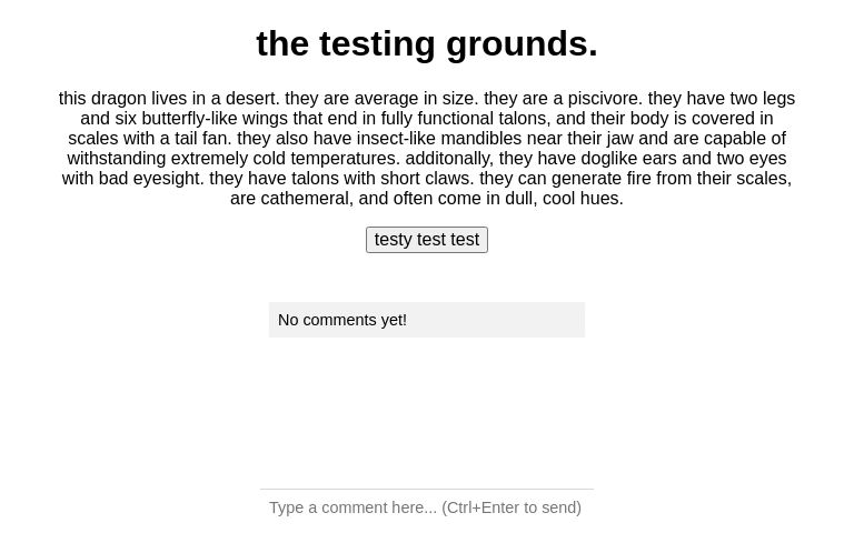 the testing grounds. ― Perchance Generator