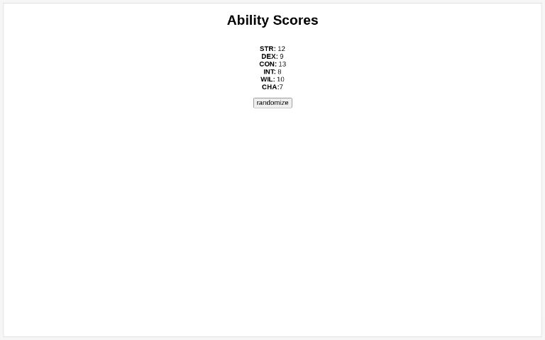 Ability Scores ― Perchance Generator