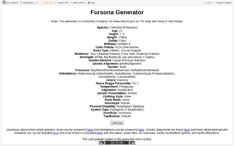 Fursona Generator
