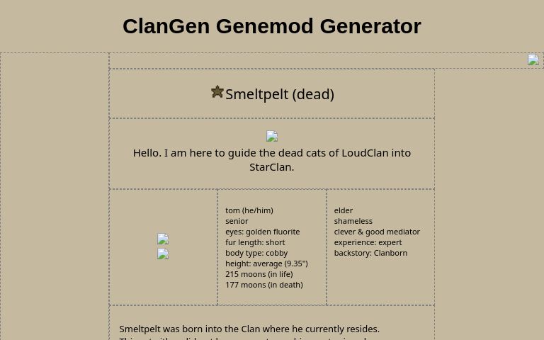 ClanGen Genemod Generator