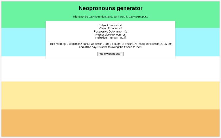 Neopronouns generator