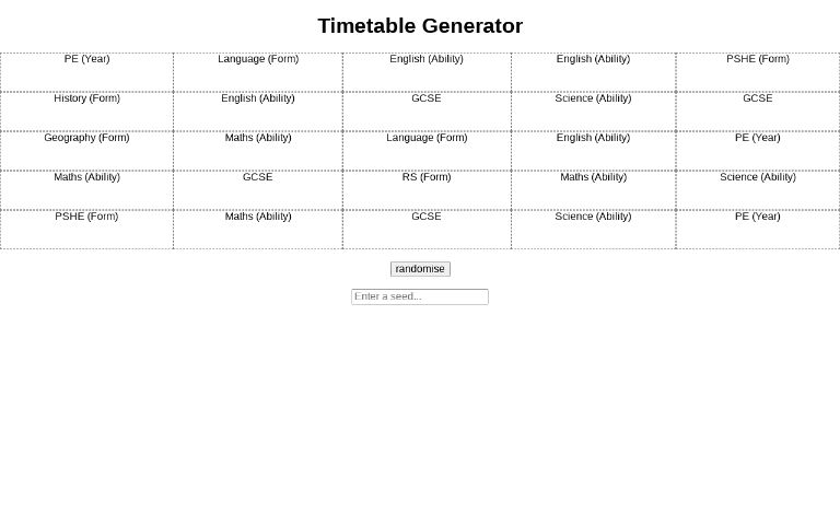 Timetable Generator