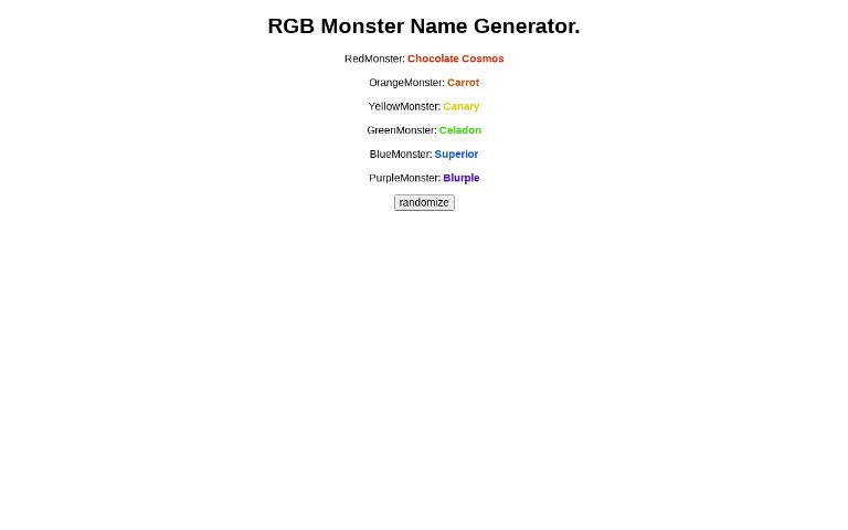 RGB Monster Name Generator.