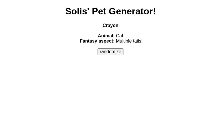 Solis' Pet Generator!