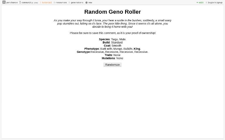 Random Geno Roller ― Perchance Generator