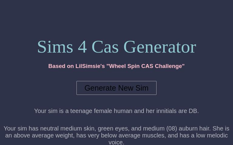 Sims 4 Cas Generator