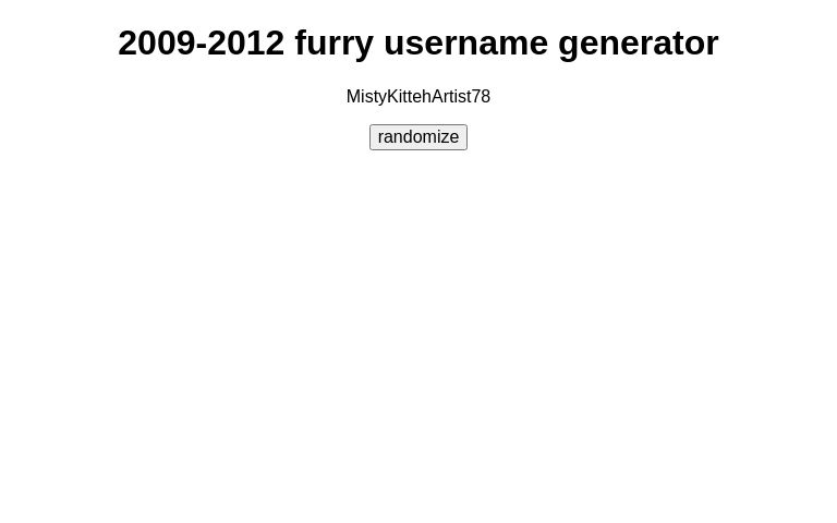 2009-2012 furry username generator