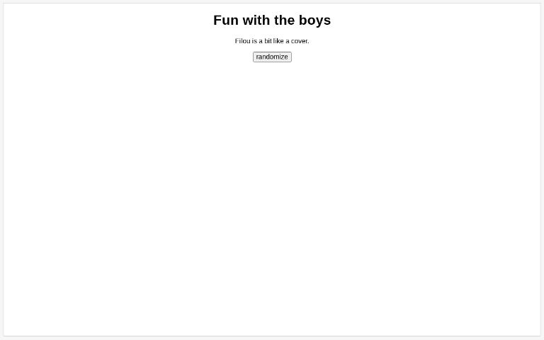 Fun with the boys ― Perchance Generator