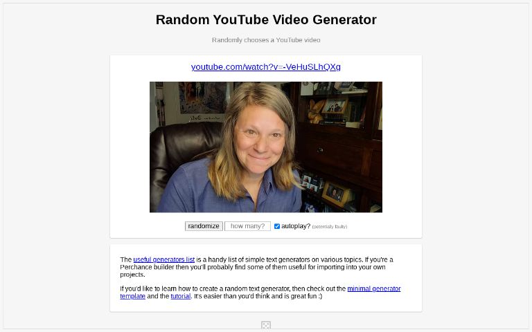 Random YouTube Video Generator