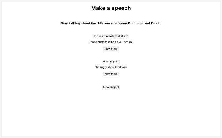 Make a speech ― Perchance Generator