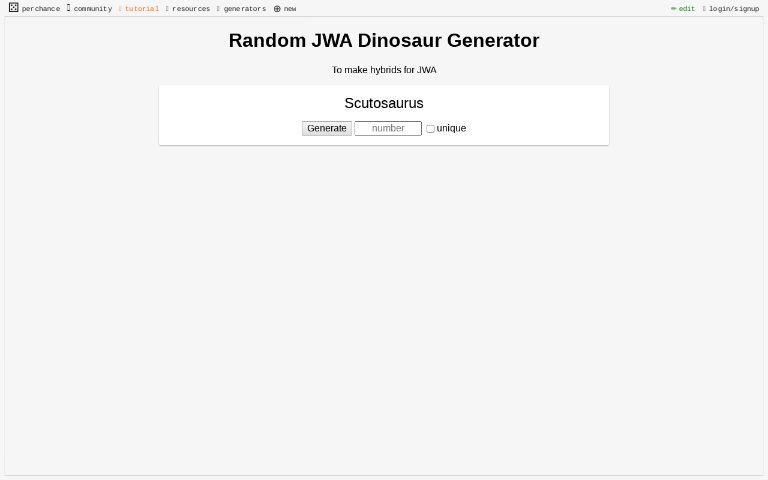 Random JWA Dinosaur Generator