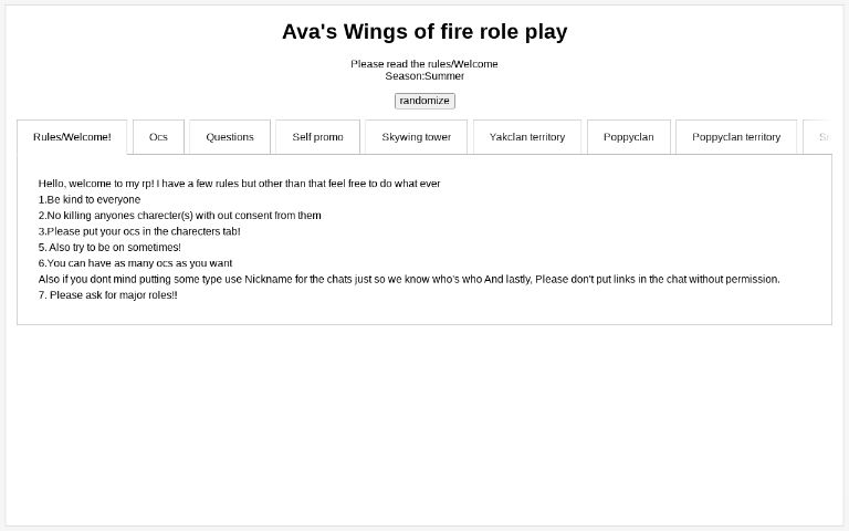 Ava's Wings of fire role play ― Perchance Generator
