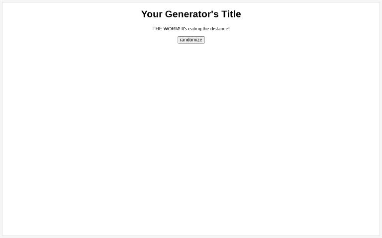 Minimal Perchance Generator