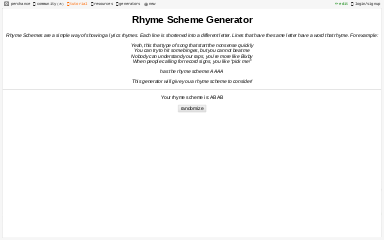 Rhyme Scheme Generator