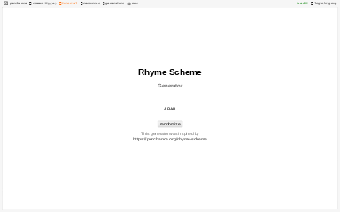 Rhyme Scheme ― Perchance Generator