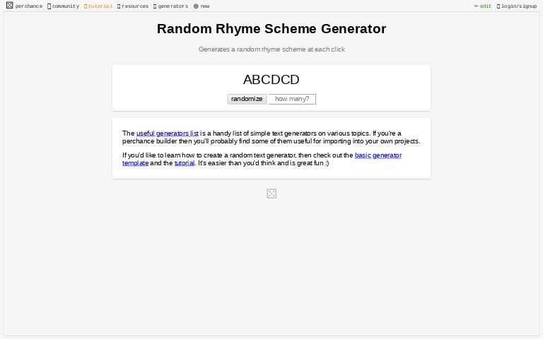 Random Rhyme Scheme Generator