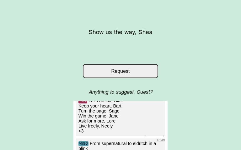 Rhyming Requests ― Perchance Generator