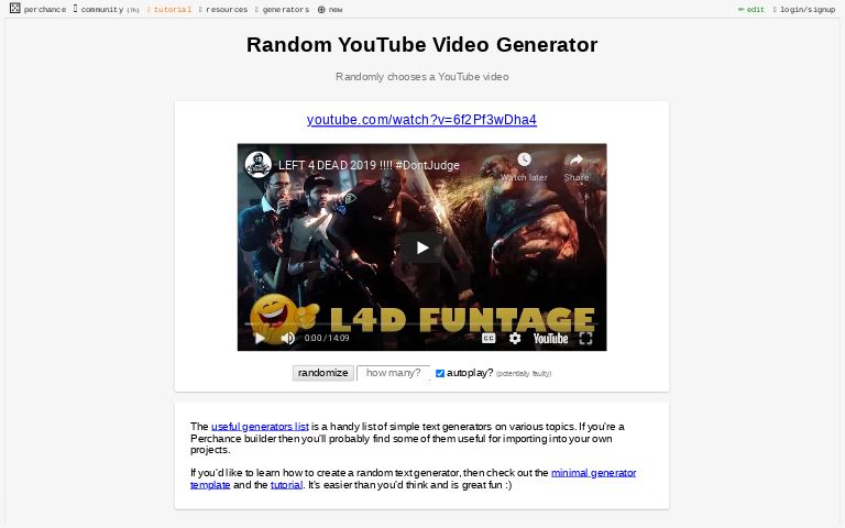 Random YouTube Video Generator