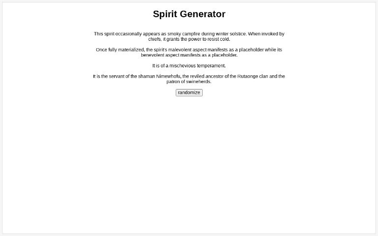 Spirit Generator