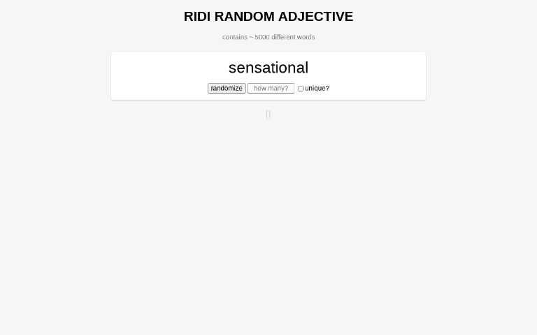 RIDI RANDOM ADJECTIVE ― Perchance Generator
