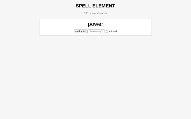 SPELL ELEMENT ― Perchance Generator