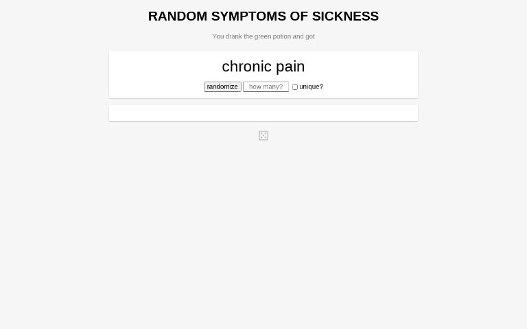 RANDOM SYMPTOMS OF SICKNESS ― Perchance Generator