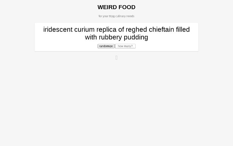 WEIRD FOOD ― Perchance Generator
