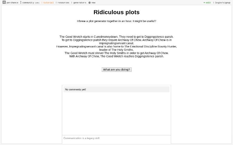 Ridiculous plots ― Perchance Generator