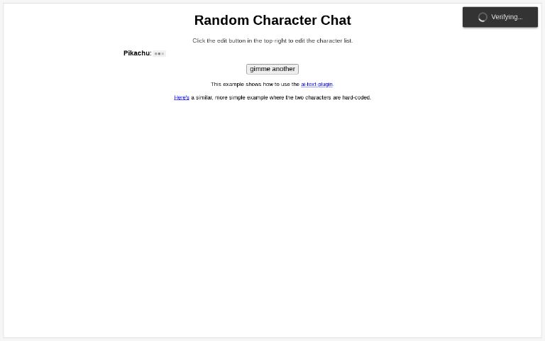 Random Character Chat