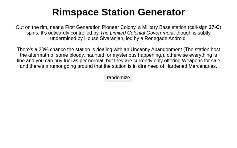 Rimspace Station Generator