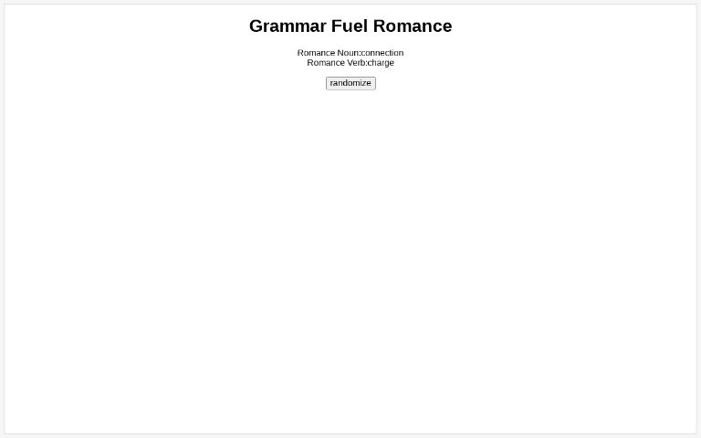 Grammar Fuel Romance ― Perchance Generator