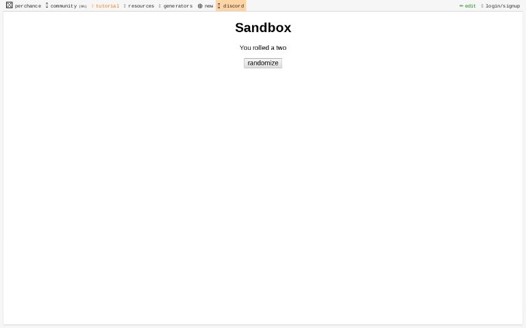 Sandbox ― Perchance Generator