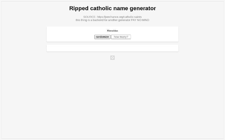 Ripped catholic name generator
